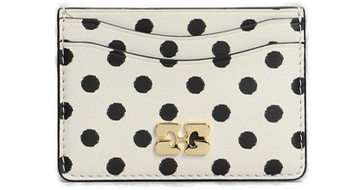 Ganni Polka-Dot Bou Card Holder in Gray | Lyst