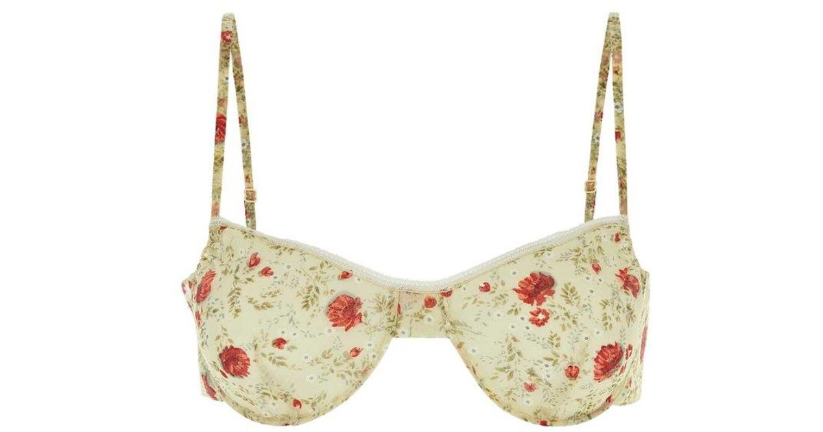 Prada Allover Floral Printed Bra | Lyst UK
