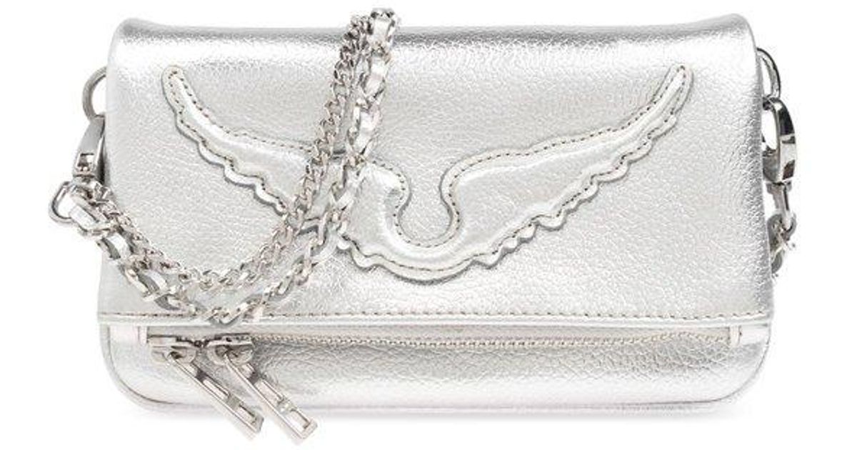 Zadig & Voltaire Rock Nano Clutch Bag in Metallic | Lyst UK