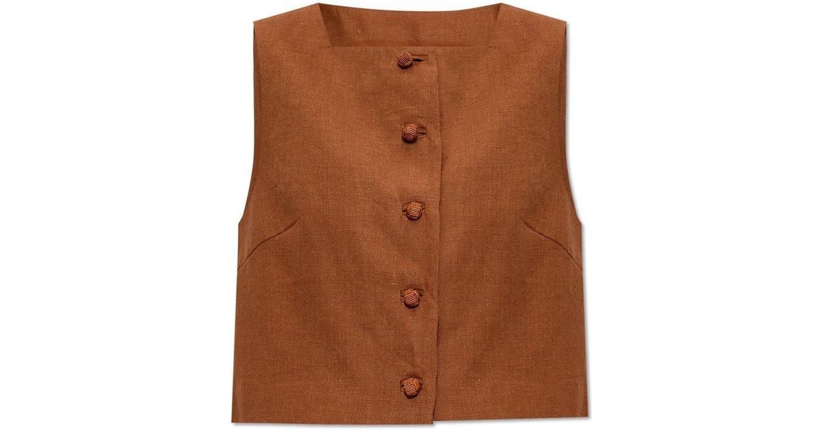 Posse Rio Buttoned Vest in Brown | Lyst