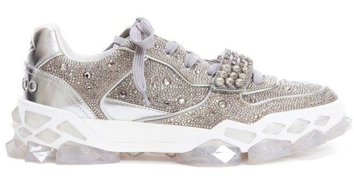 Jimmy Choo Diamond X Strapm Sneakers In Metallic For Men Lyst