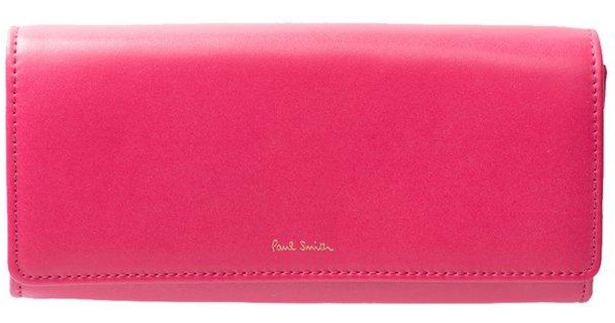 Paul Smith Logo Stamp Tri-Fold Wallet in Pink | Lyst