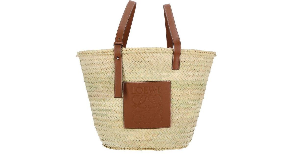 Loewe Logo Patch Large Basket Bag in Brown | Lyst