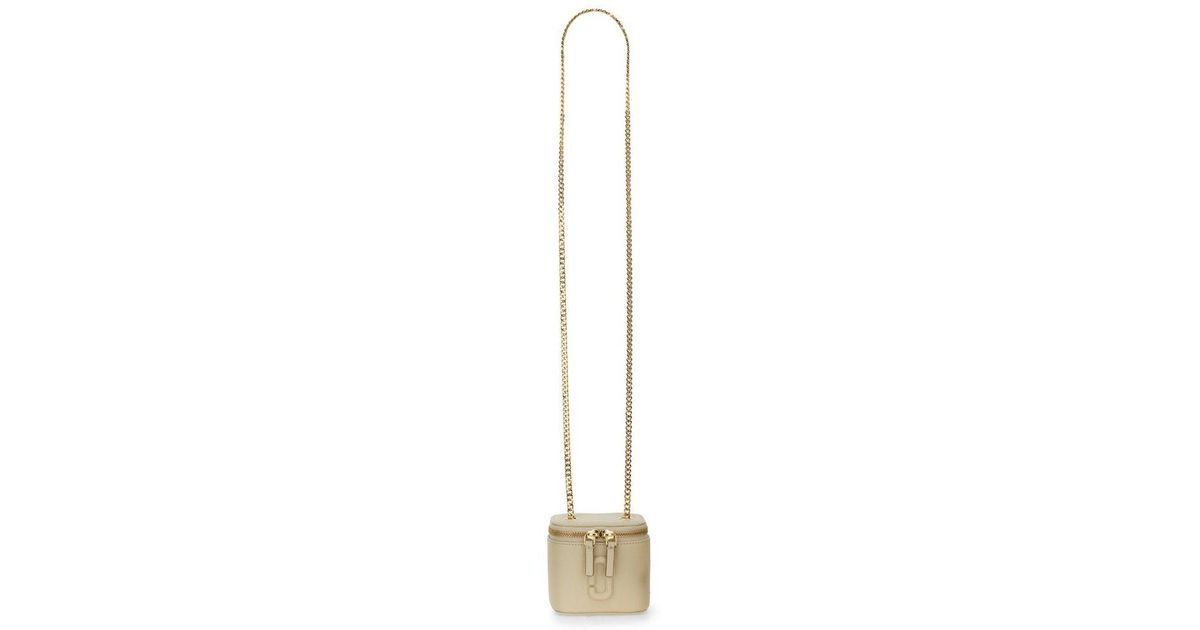 Marc Jacobs The Vanity Logo Plaque Zipped Mini Crossbody Bag in White ...