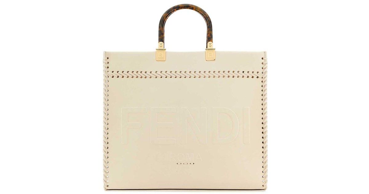 Fendi Sunshine Medium Tote Handbag in Natural | Lyst Canada