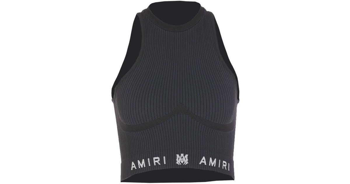 Amiri Ma Ribbed Seamless Top in Blue | Lyst