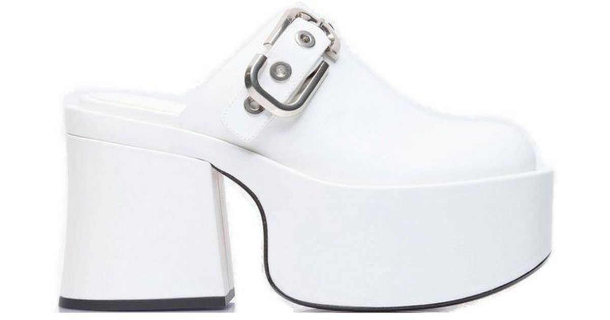 Marc Jacobs The J Marc Buckle Fastened Clogs in White | Lyst