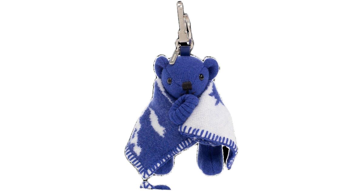 Burberry Teddy Bear Charm Keychain in Blue for Men | Lyst