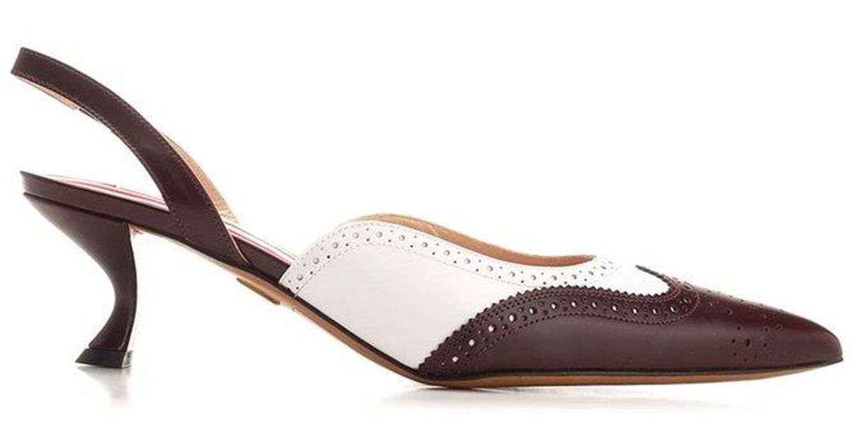 Thom Browne Thome Browne Brogue-Detailed Pointed-Toe Pumps | Lyst