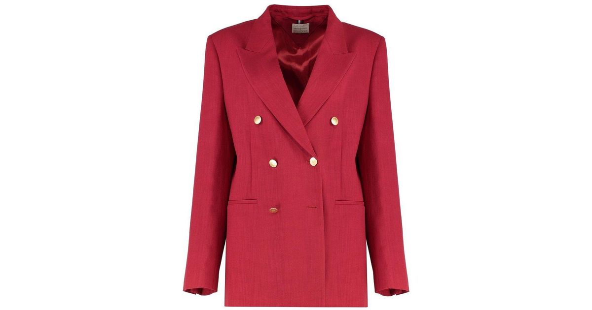 Tommy Hilfiger The Sofia Capsule Double Breasted Blazer in Red | Lyst UK