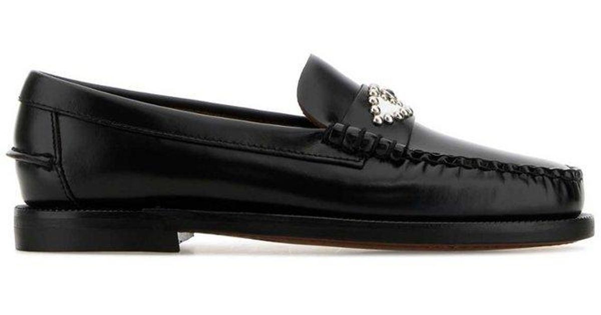 Sebago Classic Dan Eye Slip-On Loafers in Black | Lyst