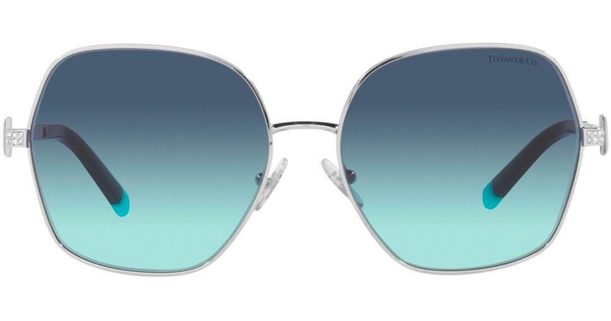 Tiffany & Co. Oversized Square Frame Glasses in Blue | Lyst