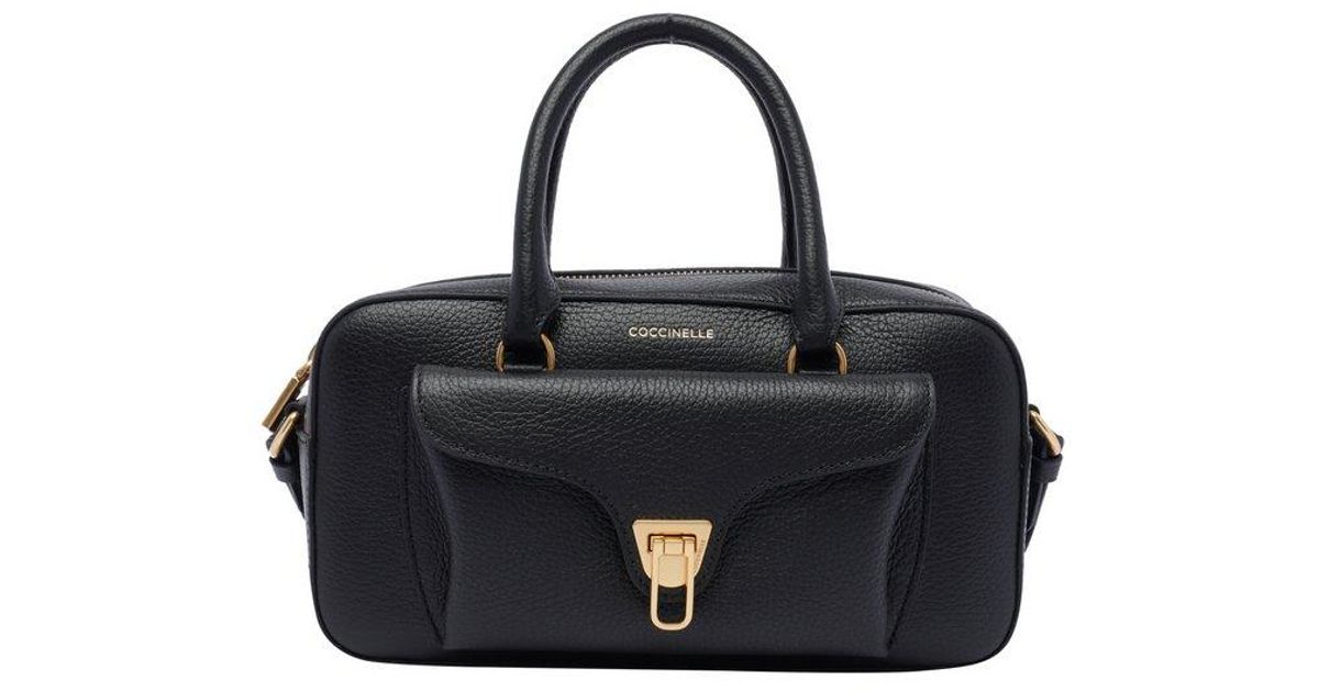 Coccinelle Beat Logo Printed Medium Crossbody Bag in Black | Lyst