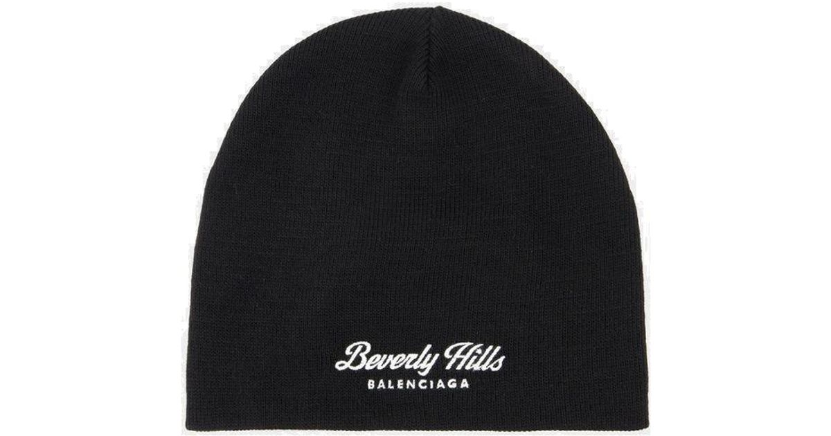 Balenciaga Beverly Hills Beanie Hat in Black | Lyst UK