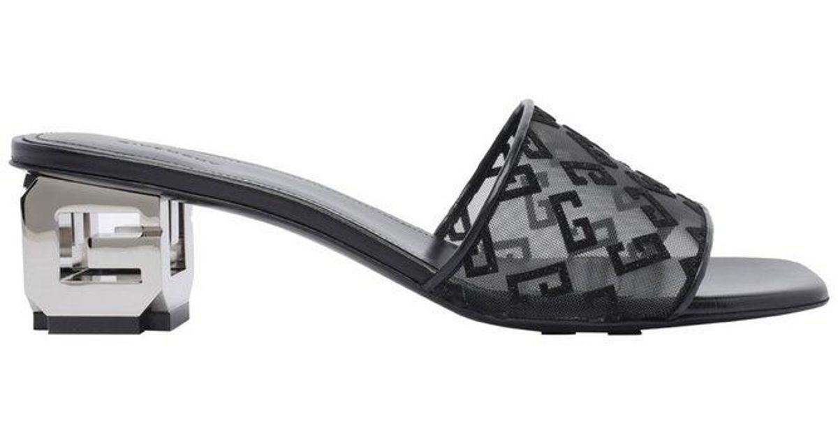 Givenchy Monogram 72 Mesh G Cube Mules in White | Lyst
