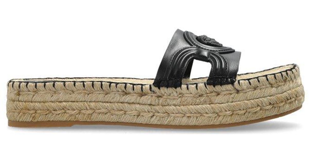 Versace Medusa-Detailed Open-Toe Slides in Black | Lyst