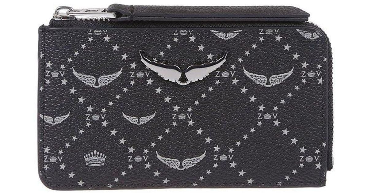 Zadig & Voltaire Zv Logo Plaque Cardholder in Black | Lyst UK