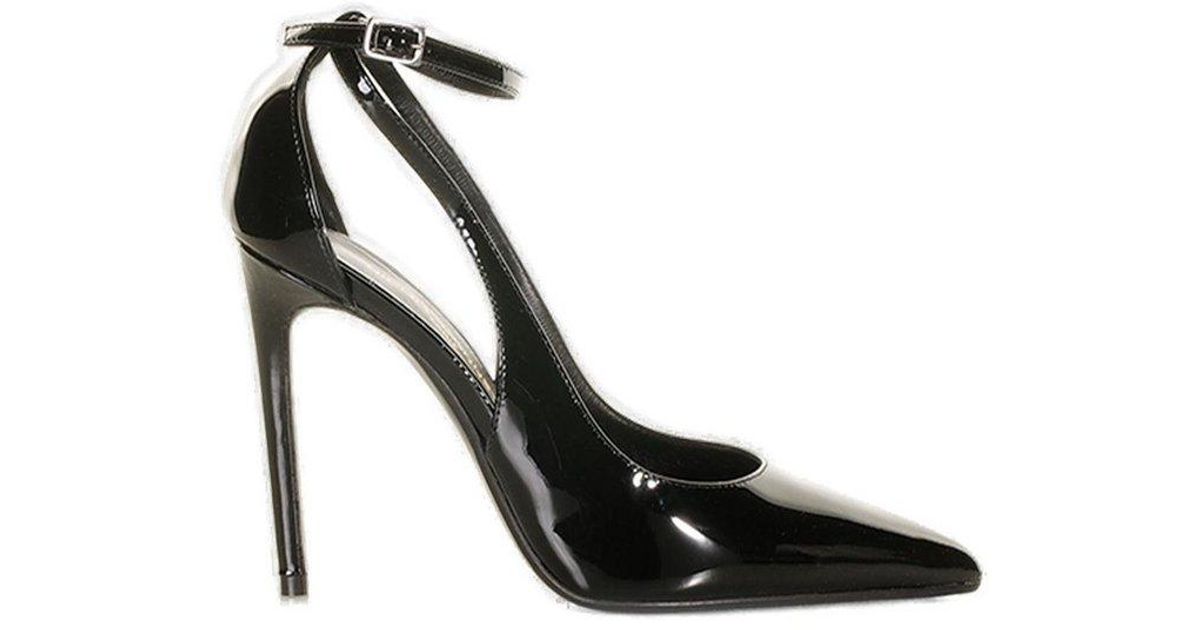 Chantal Pointed Toe Ankle Strap Pumps in Black | Lyst