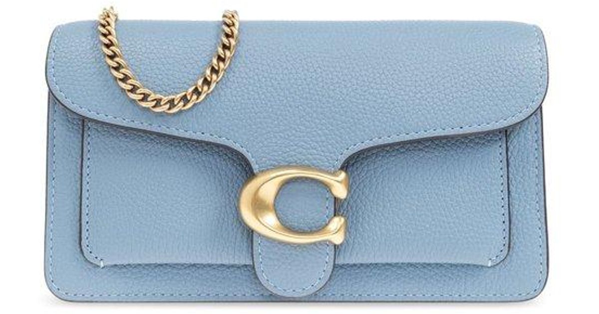 COACH Tabby Logo Plaque Chain-Linked Crossbody Bag in Blue | Lyst Australia