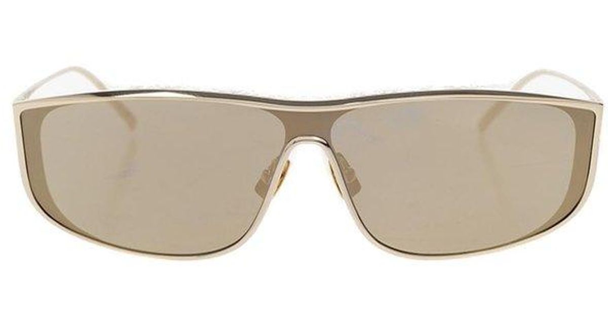 Saint Laurent Sl605 Luna Rectangular Frame Sunglasses in Metallic | Lyst