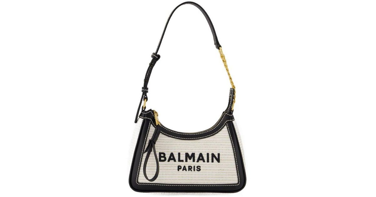 Balmain B-Army Shoulder Bag in Natural | Lyst