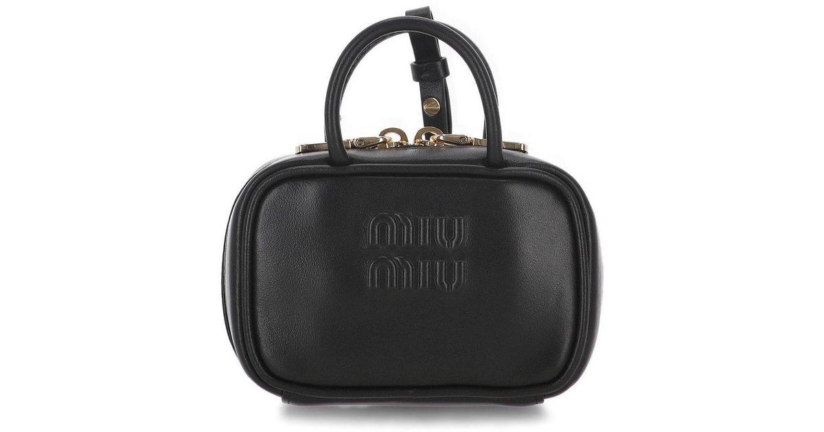 Miu Miu Logo-Embossed Trick Keychain in Black | Lyst