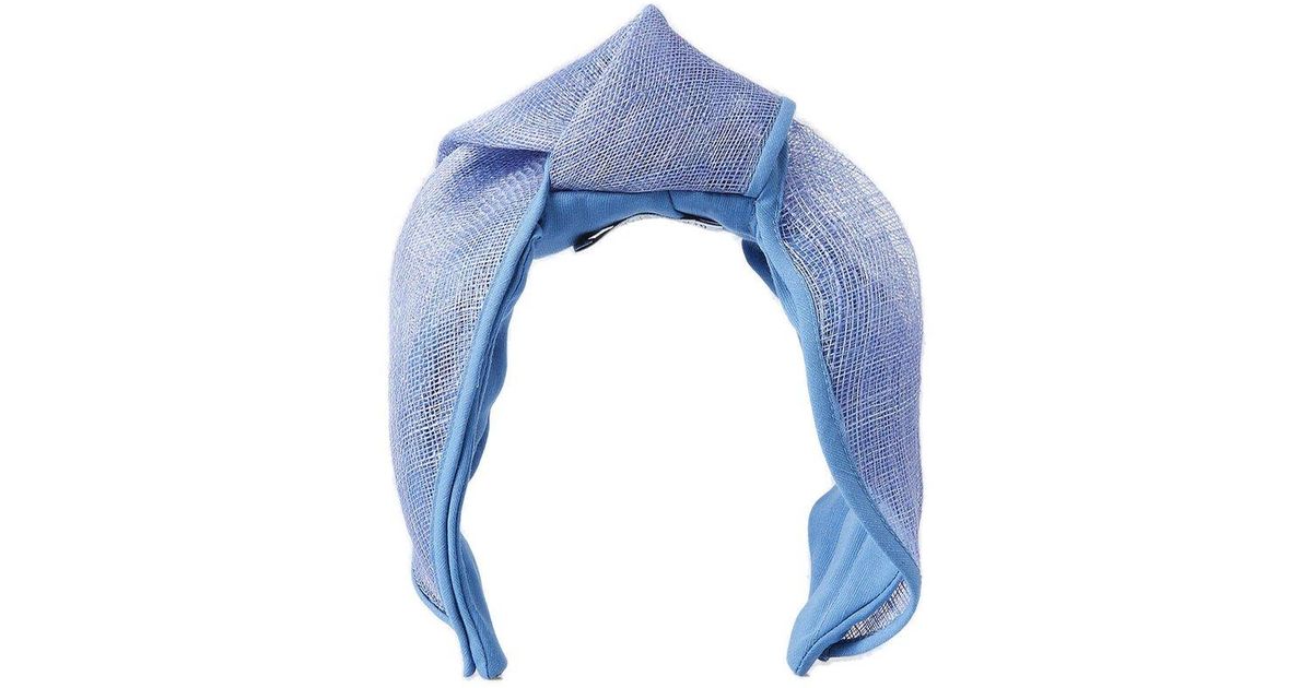 Flapper Stella Knotted Logo Tag Headband in Blue | Lyst UK