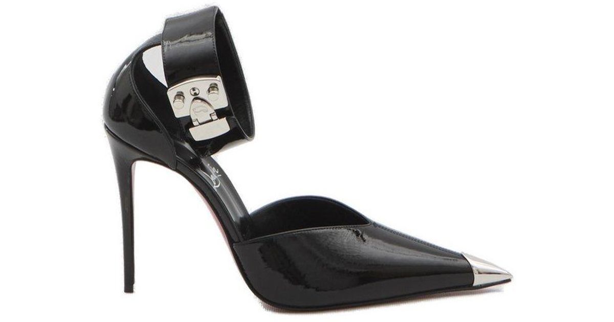 Christian Louboutin Lock Me Up Pointed Toe Pumps in Black | Lyst