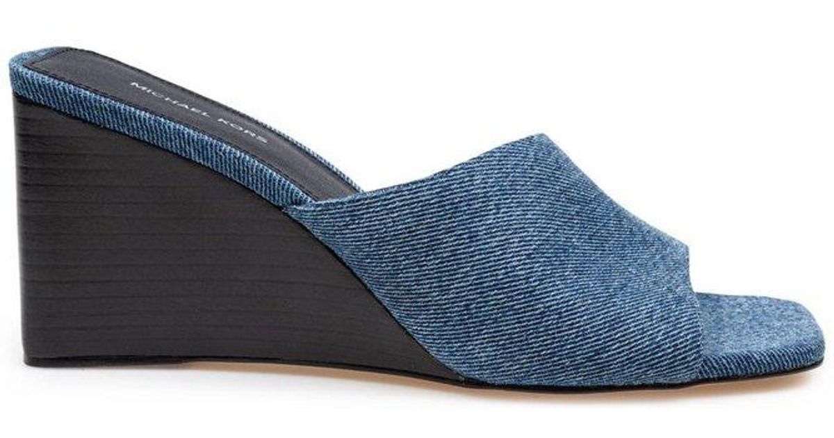 MICHAEL Michael Kors Merriam Denim Wedge Sandals in Blue | Lyst Canada
