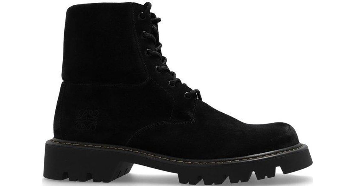 Loewe Sierra Combat Ankle Boots in Black for Men | Lyst
