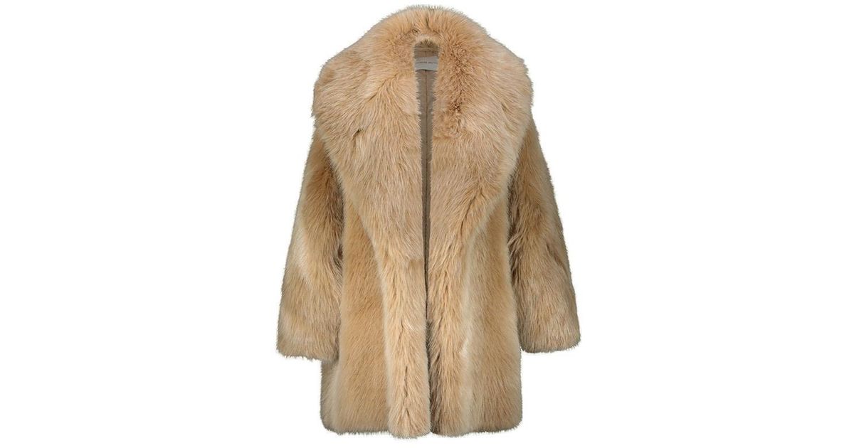 Alexandre Vauthier Faux Shearling Coat in Natural | Lyst
