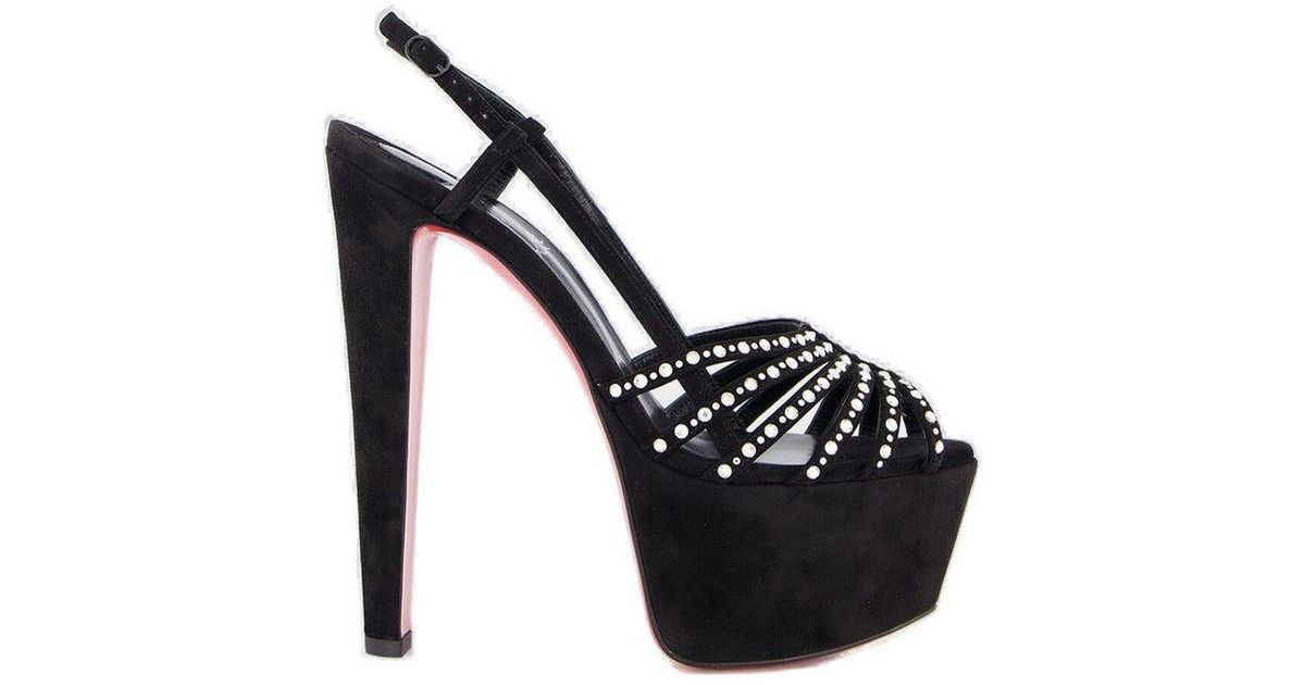 Christian Louboutin Alta Embellished Toe Strapped Heeled Sandals in ...