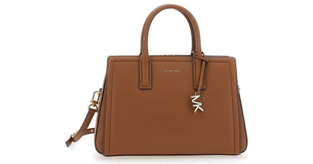 MICHAEL Michael Kors Laila Medium Satchel Bag in Brown | Lyst