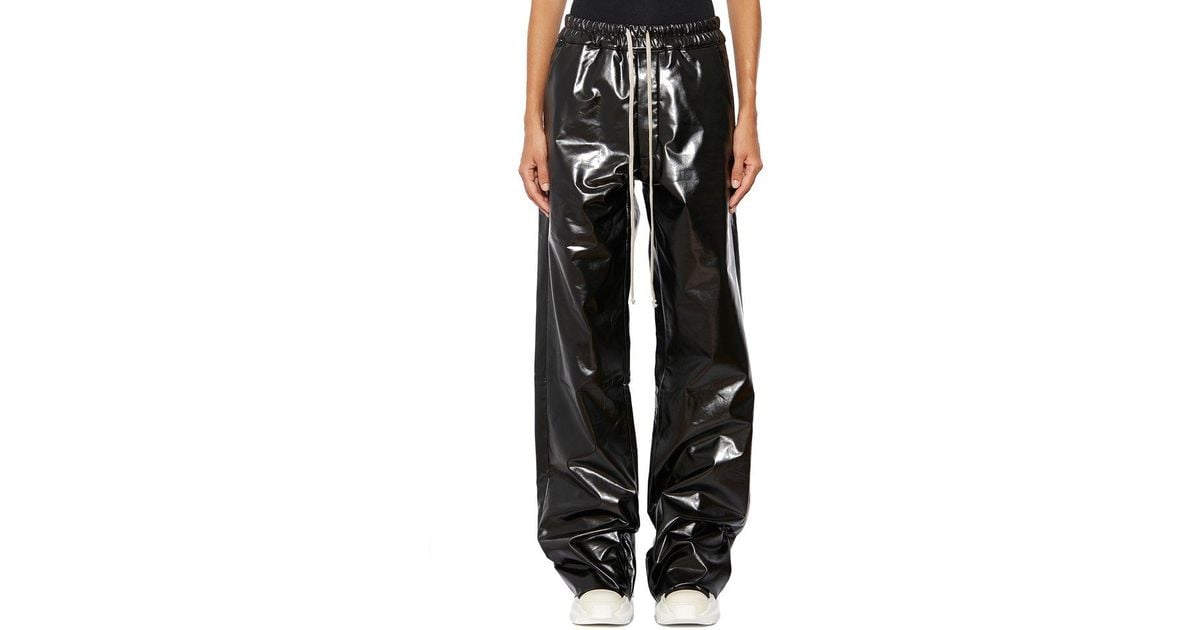 Rick Owens Drkshdw Shiny Drawstring Pants In Black Lyst
