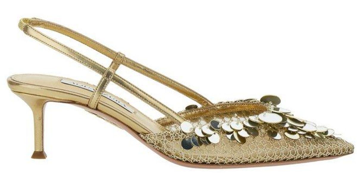 Aquazzura Can Can Embellished Pumps in Metallic | Lyst
