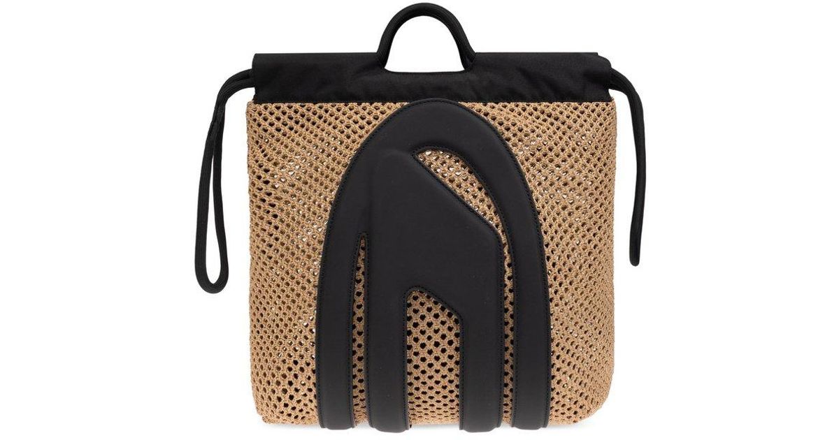 DIESEL Mesh Top Handle Bag in Black | Lyst