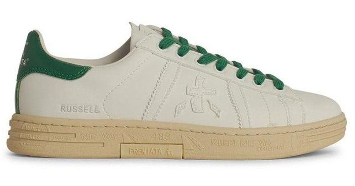 Premiata Russell Lace-Up Sneakers in Green for Men | Lyst