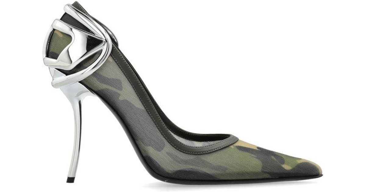 DIESEL Camo-Mesh Pumps in Metallic | Lyst UK