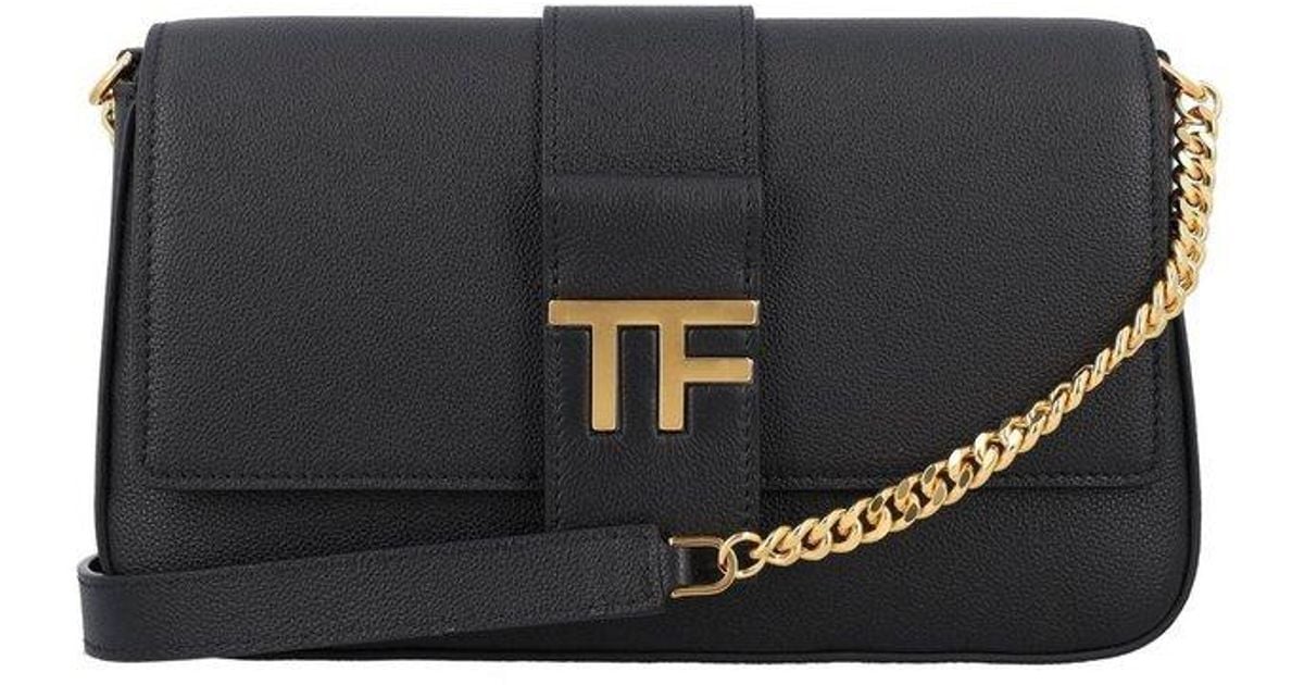 Tom Ford Tf Logo Chain Shoulder Bag in Black | Lyst