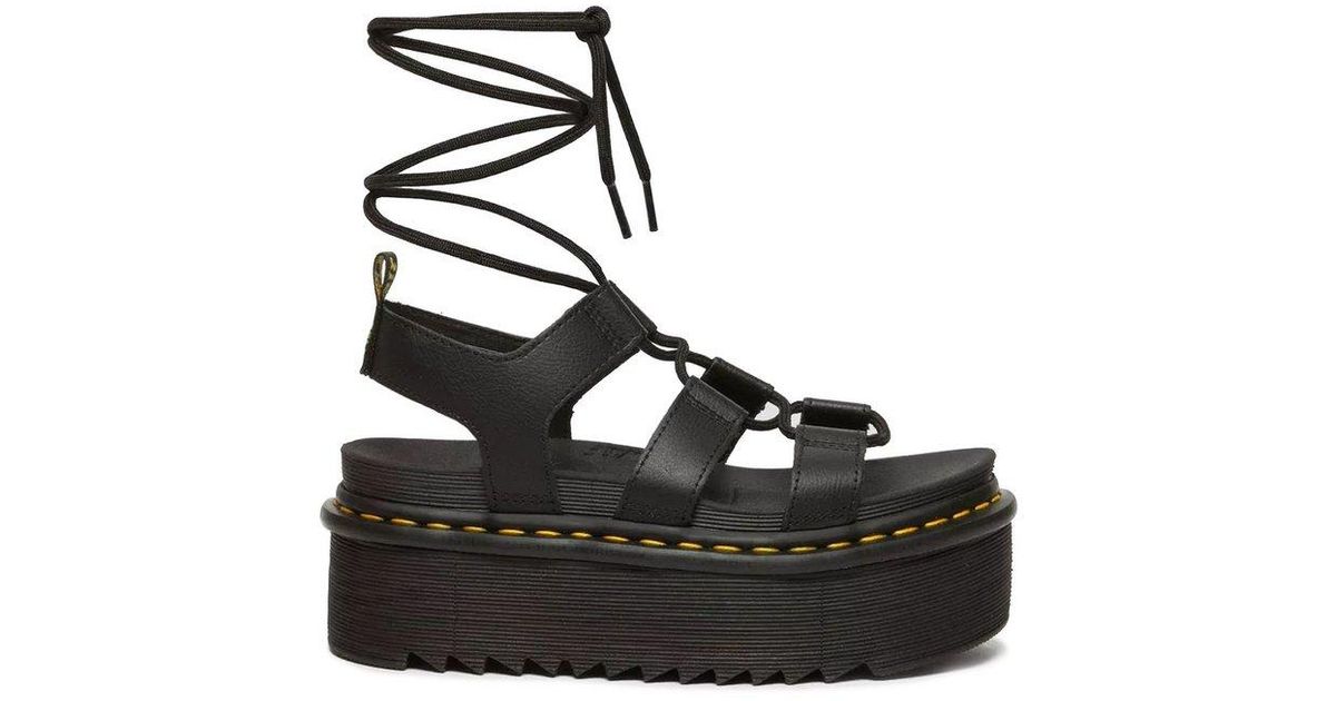 Dr. Martens Nartilla Xl Athena Platform Sandals in Black | Lyst