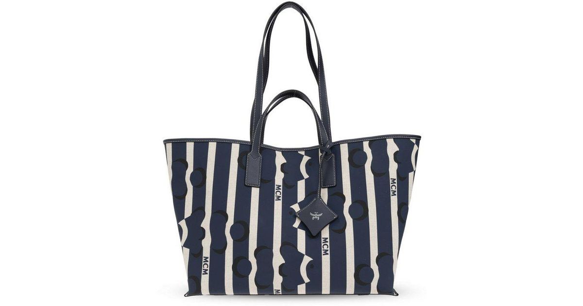 MCM Two-Toned Tote Bag in Blue | Lyst