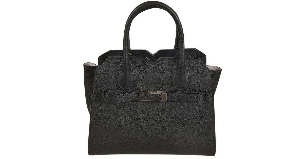 Valextra Milano Mini Top Handle Bag in Black | Lyst