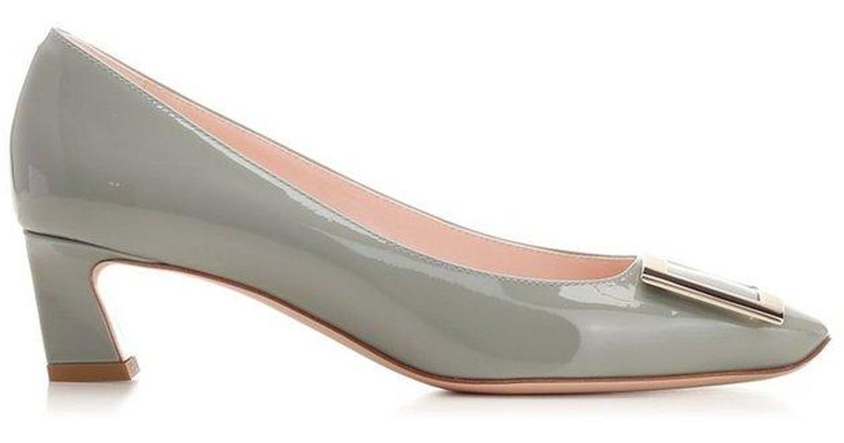 Roger Vivier Trumpet Squared Toe Pumps in Green | Lyst