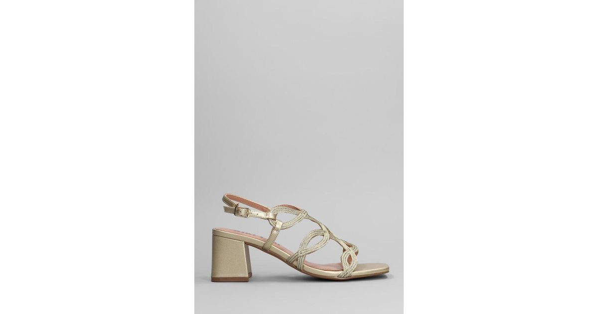 Bibi Lou Block Heel Slingback Sandals in Metallic | Lyst