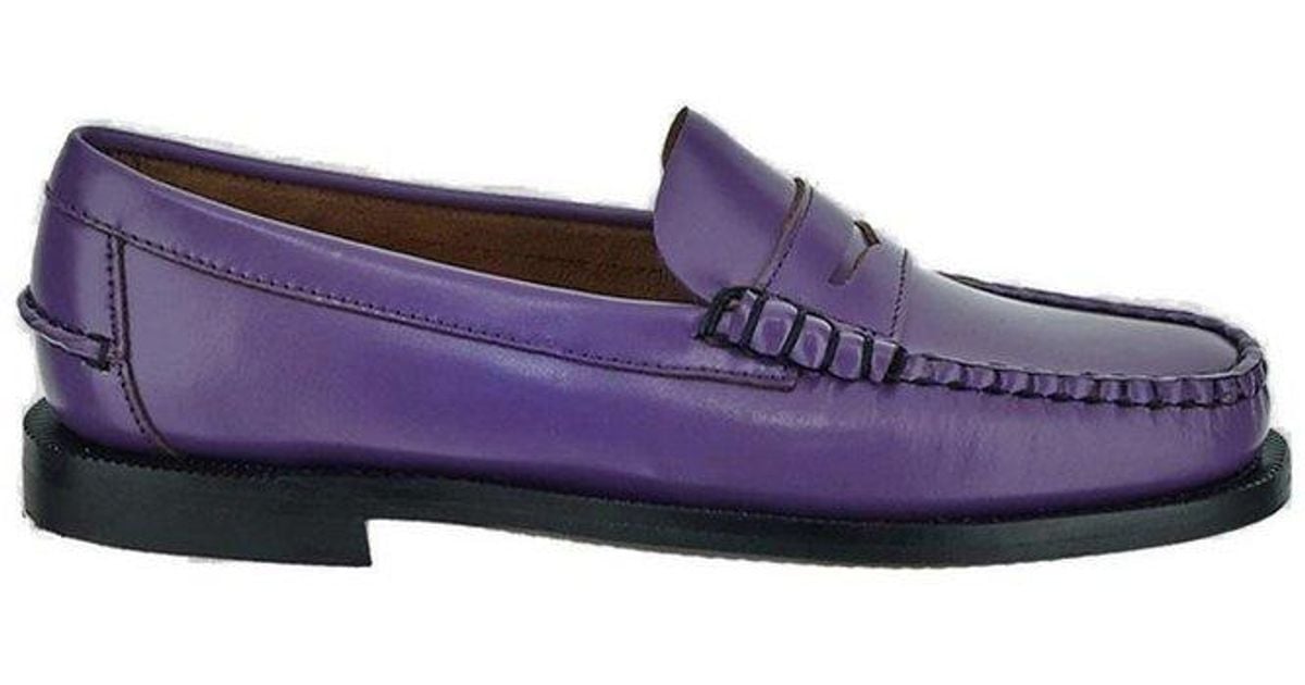 Sebago Round-toe Slip-on Loafers in Purple | Lyst