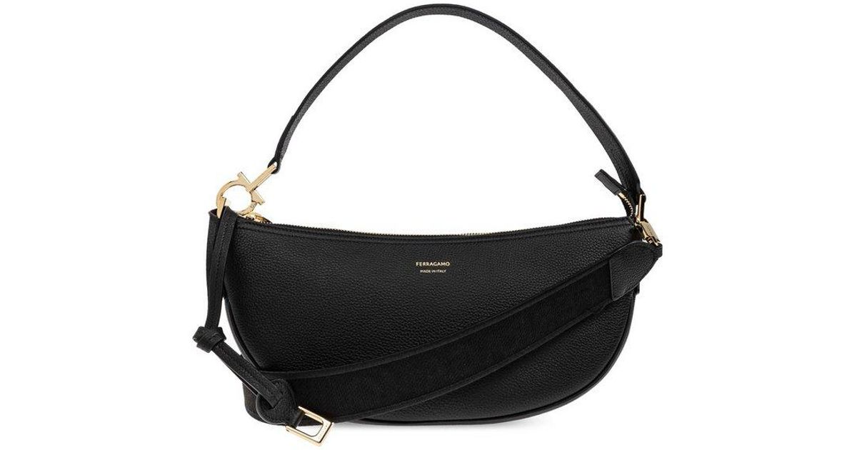 Ferragamo Small Hobo Bag in Black | Lyst