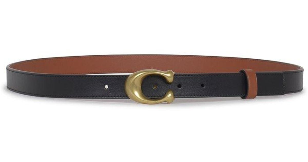 COACH Sculpted C Buckle Cut To Size Reversible Belt in White | Lyst UK