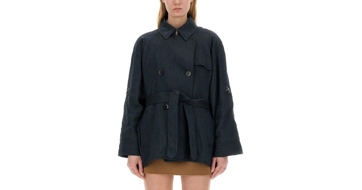 Fay Classic Short Trench Coat in Blue | Lyst