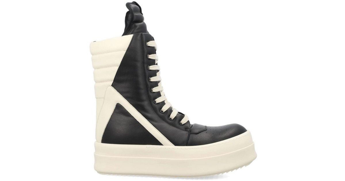 Rick Owens Hollywood Mega Geobasket Sneakers in White for Men | Lyst