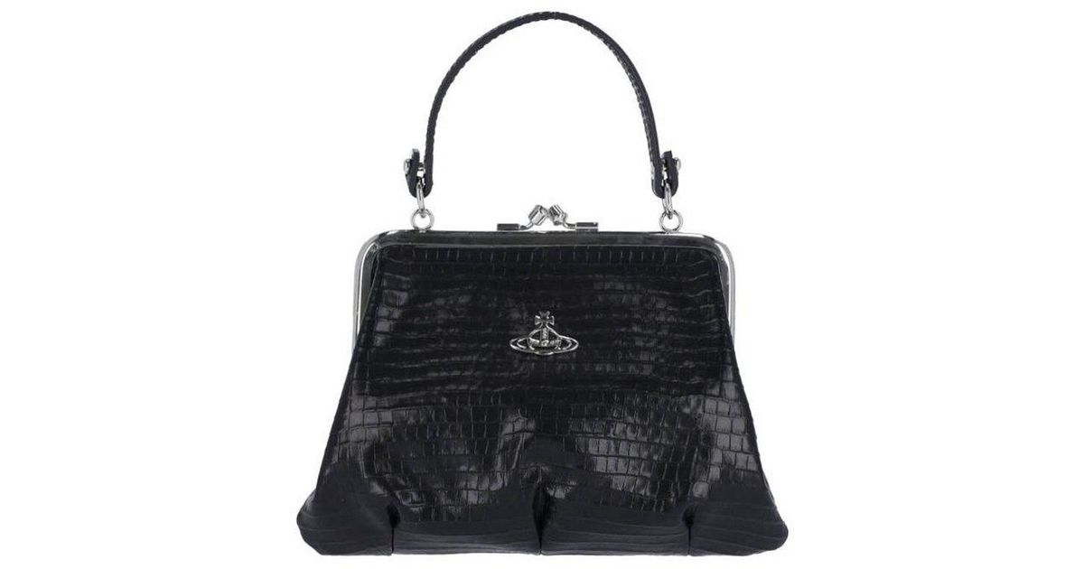 Vivienne Westwood Granny Top Handle Tote Bag in Black | Lyst